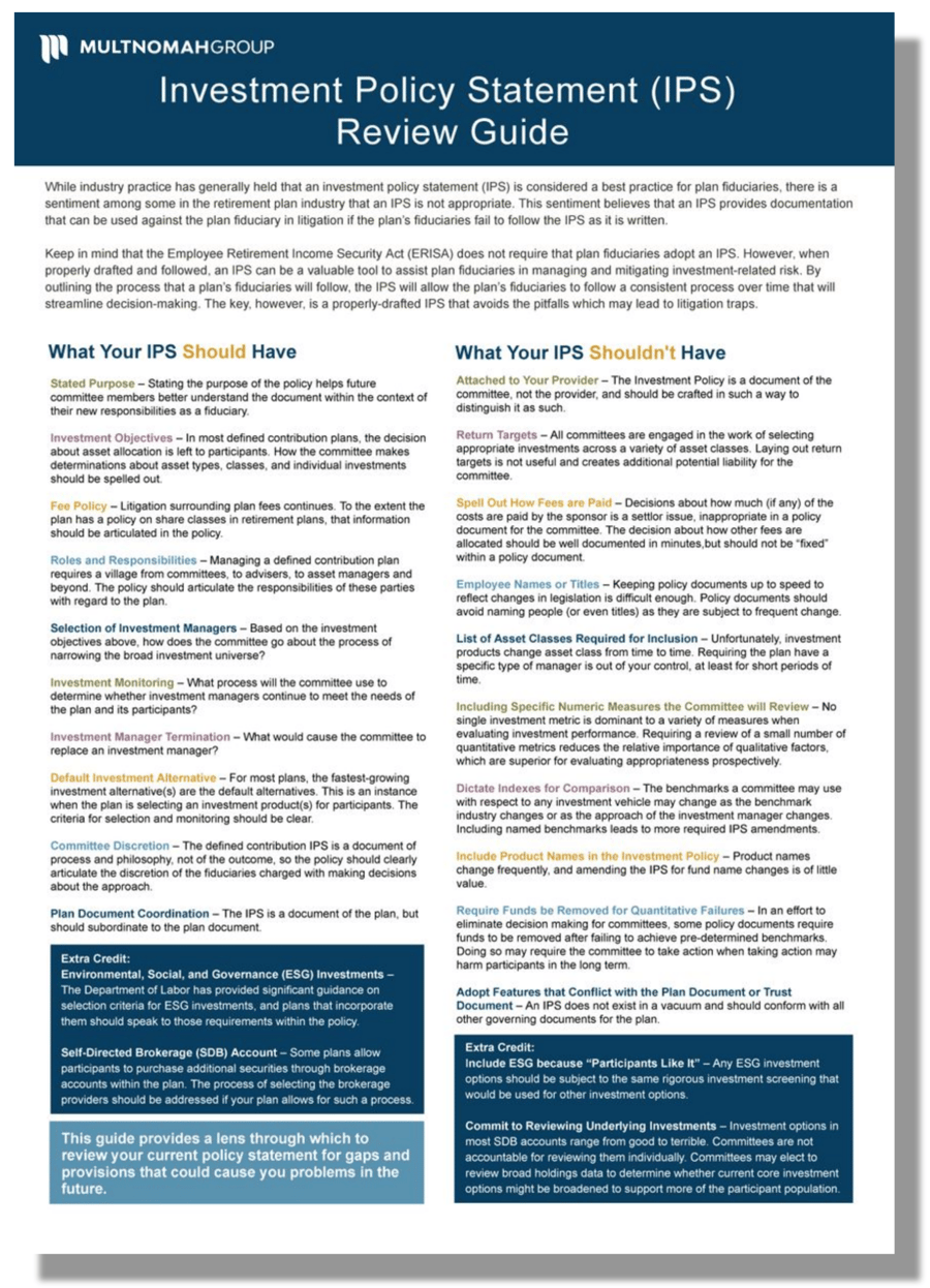 Investment Policy Statement Review Guide