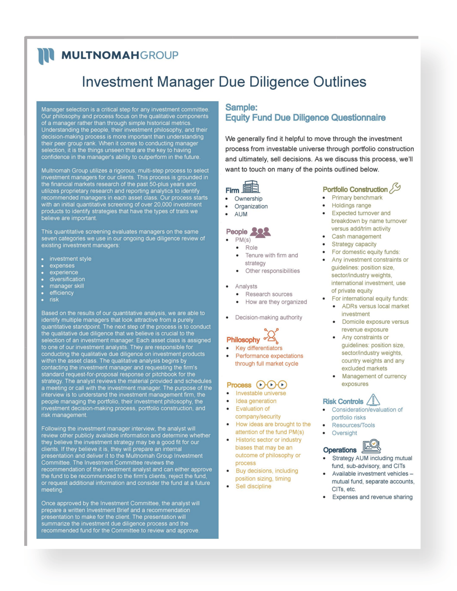 Investment Manager Due Diligence