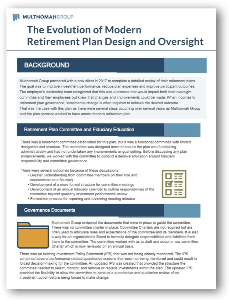 Retirement Plan Design and Oversight Case Study