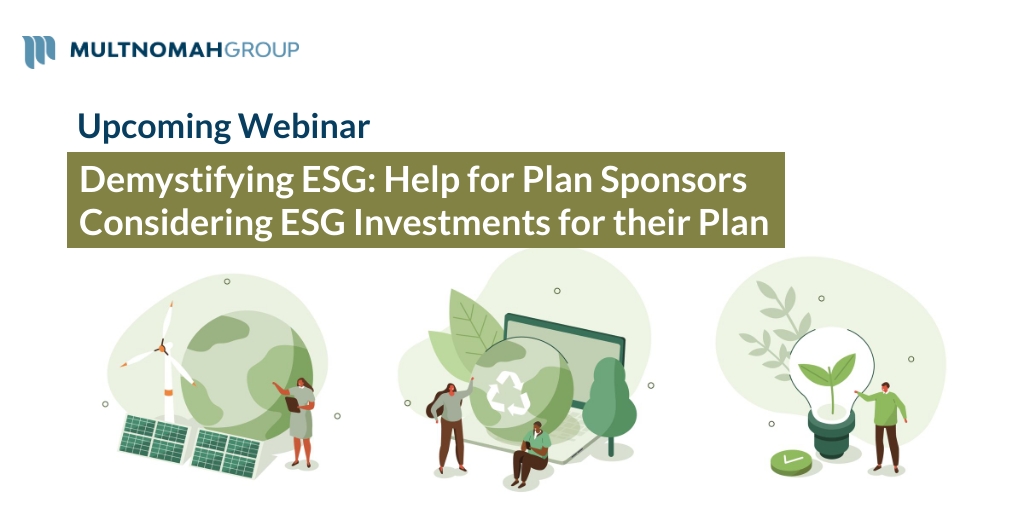 Webinar Demystifying ESG: Help for Plan Sponsors